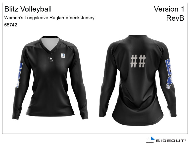 CUSTOM Blitz Volleyball Girl's Black Long Sleeve Jersey – Sideout Sport