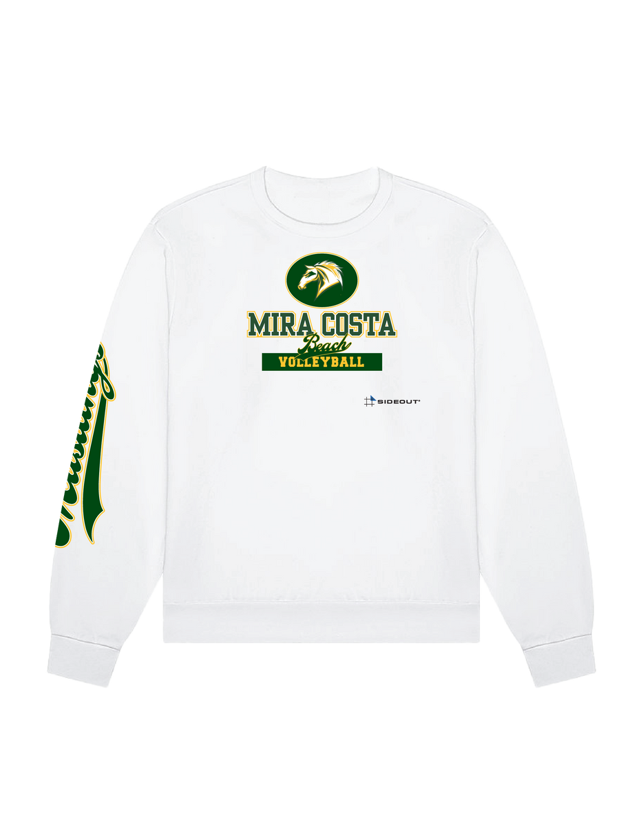 Mira Costa Beach - White Crewneck Sweatshirt – Sideout Sport