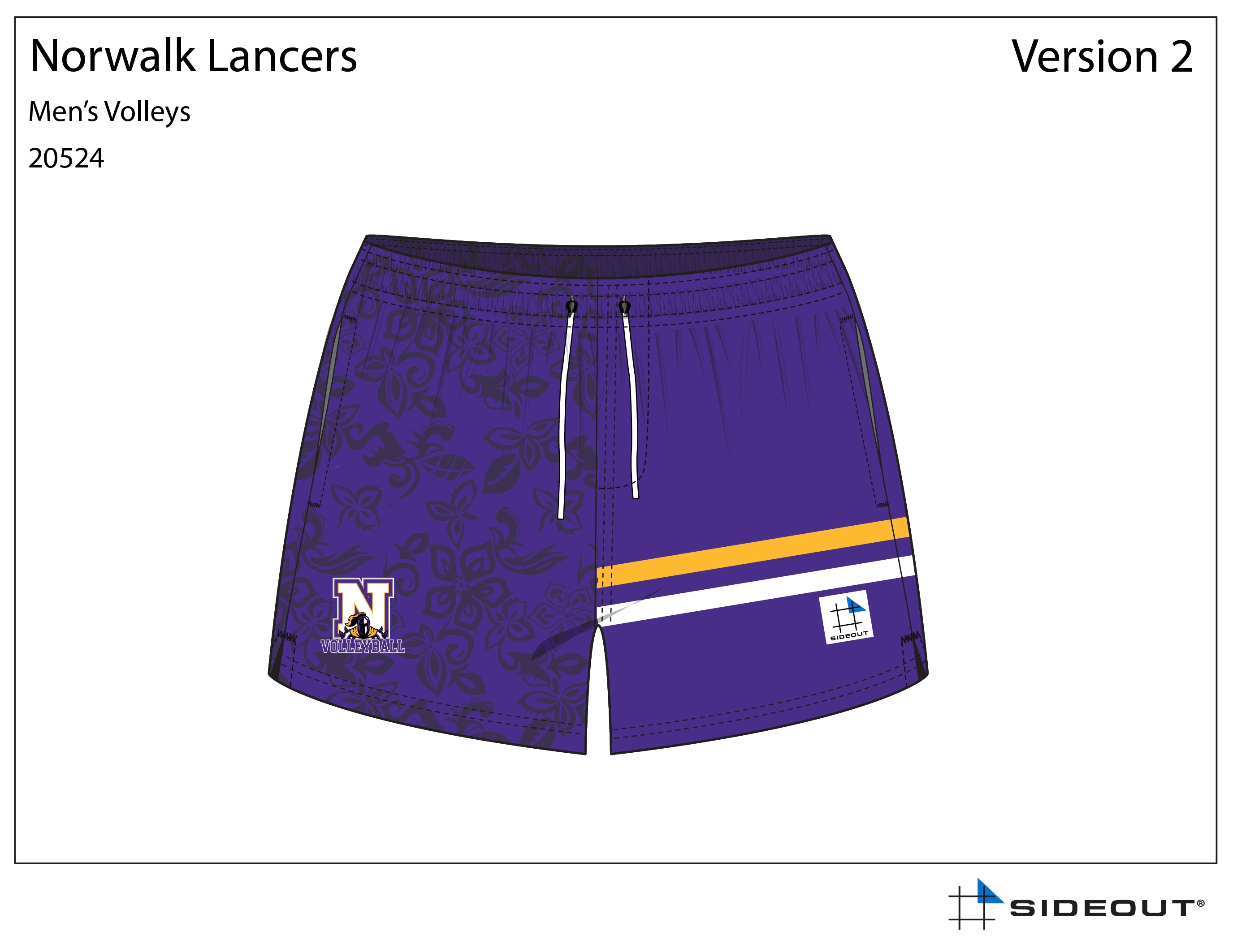 Norwalk Lancers High School Purple 5" Volley Shorts with Compression L ...