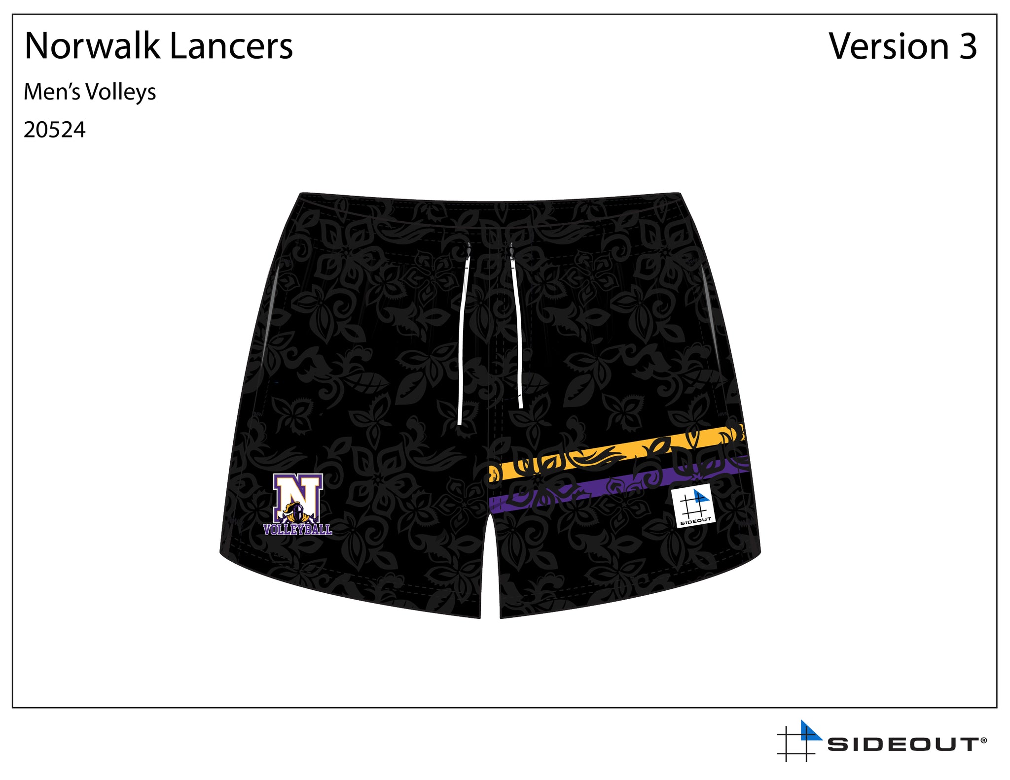 Norwalk Lancers High School Black 5" Volley Shorts with Compression Li ...