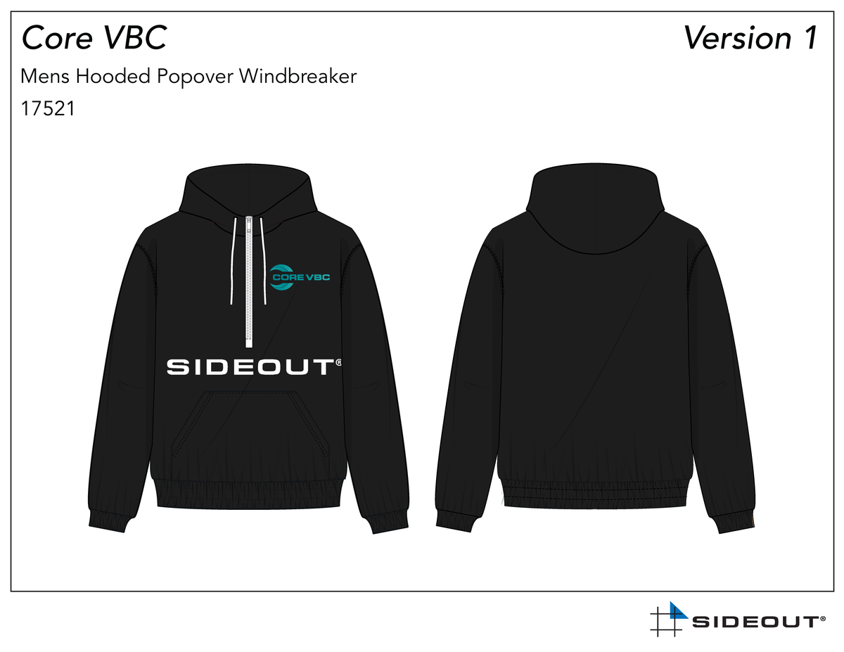 Core VBC Unisex Black Windbreaker – Sideout Sport