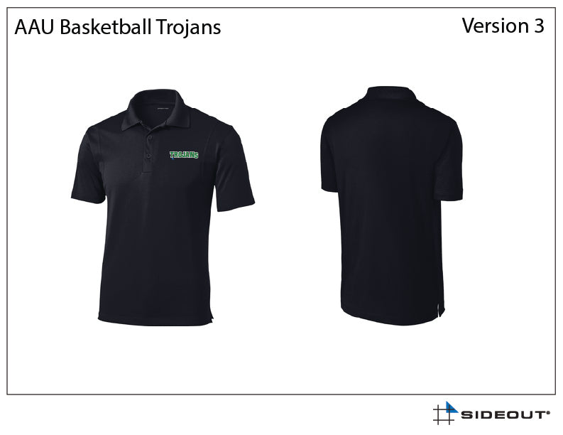 Trojans Basketball Unisex Black Moisture Management Polo Shirt ...