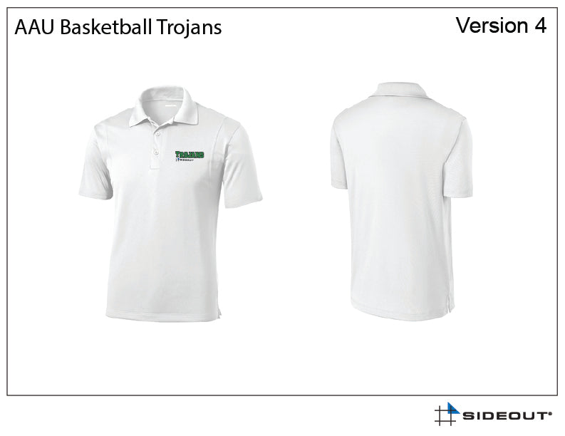 Trojans Basketball Unisex White Moisture Management Polo Shirt ...