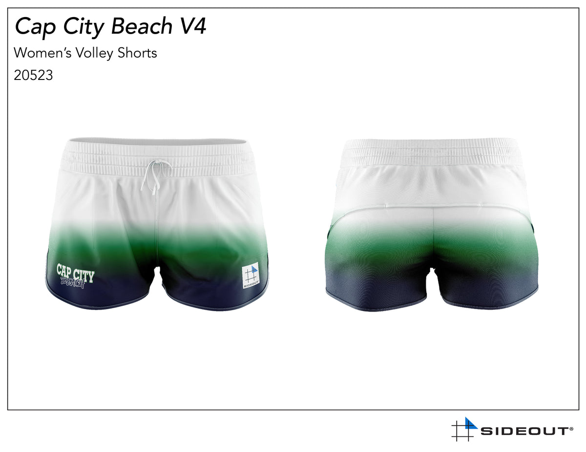 Cap City Beach Volleyball Girls White Volley Shorts – Sideout Sport